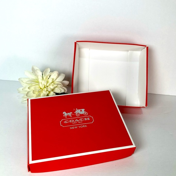 Coach | Accessories | Coach Red Gift Box Silver Coach Logo White Trim ...